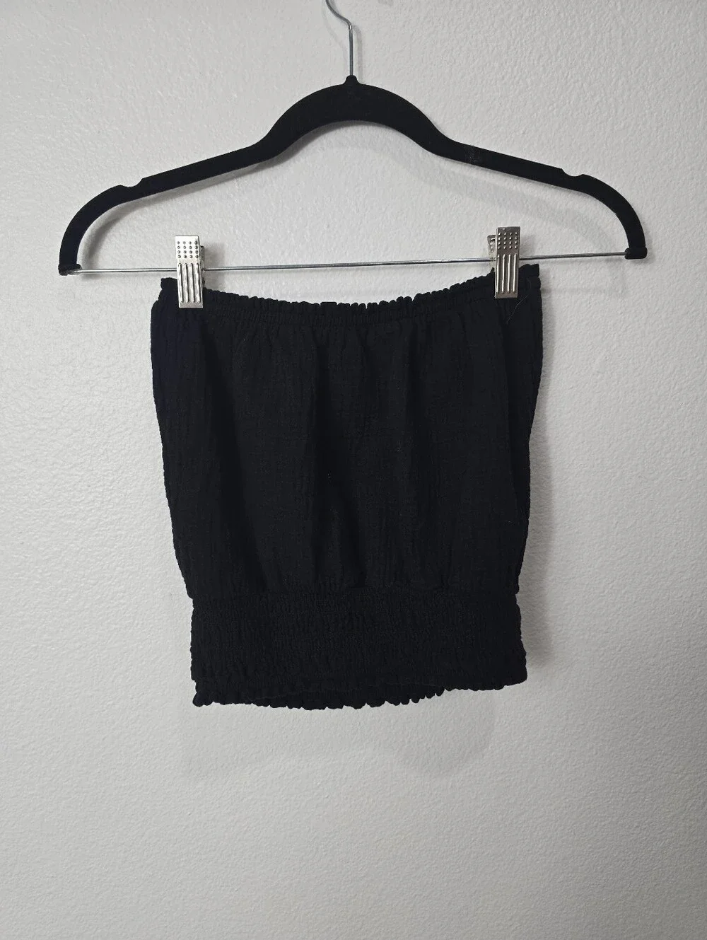 Tops | Bobi Black Smocked Tube Top | Poshmark